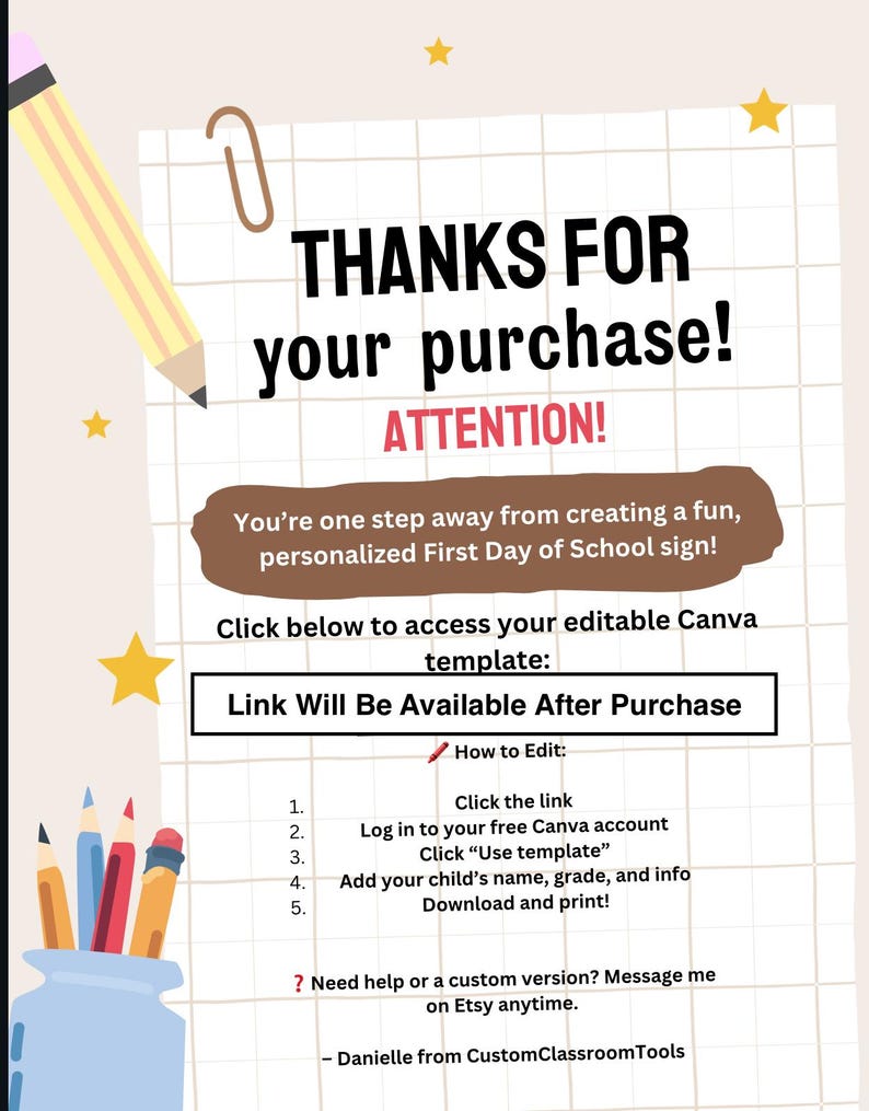 Editable First Day of School Sign – Printable Back to School Photo Prop ...
