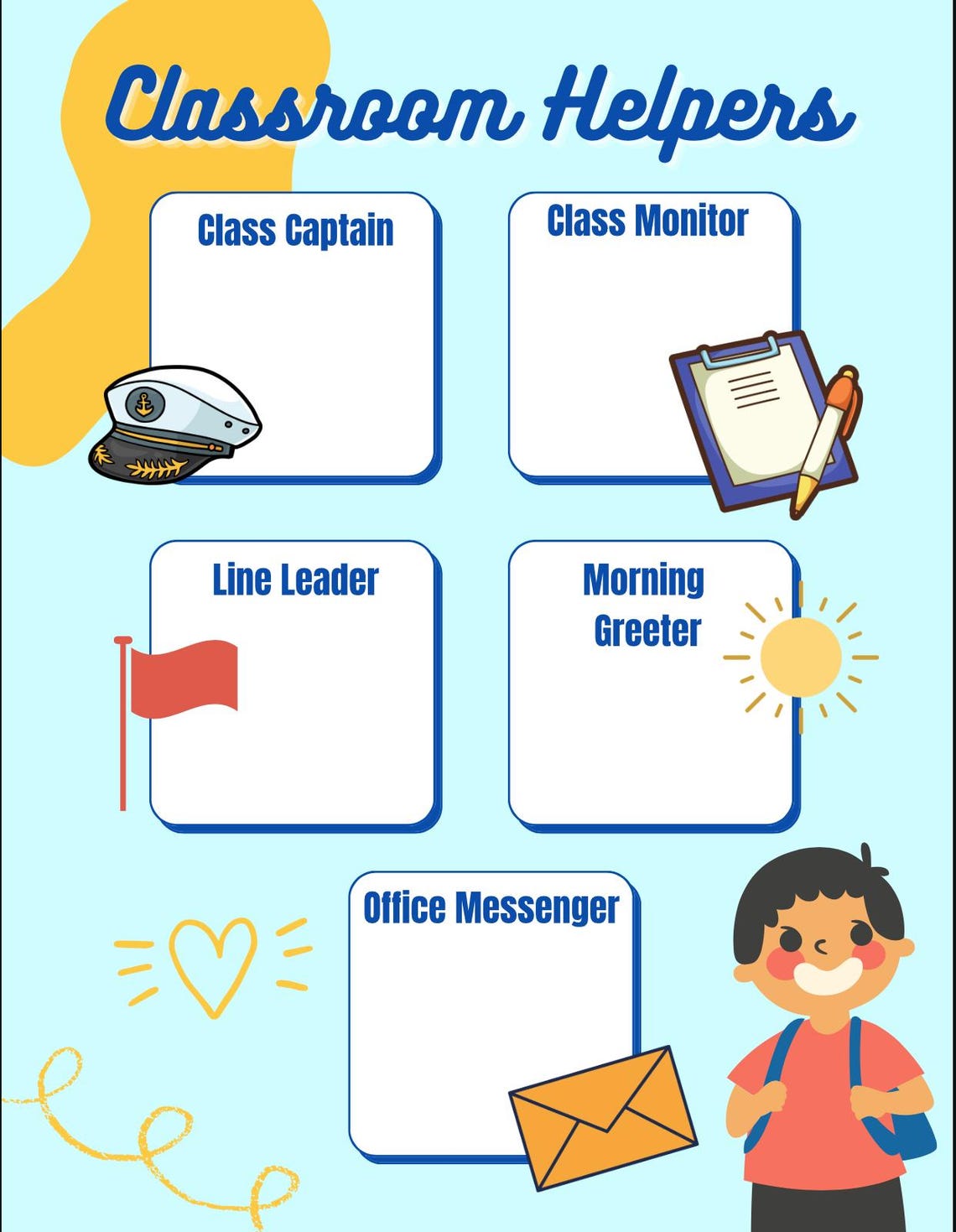 Editable Classroom Jobs Chart – Printable Helper Roles for Students - Etsy