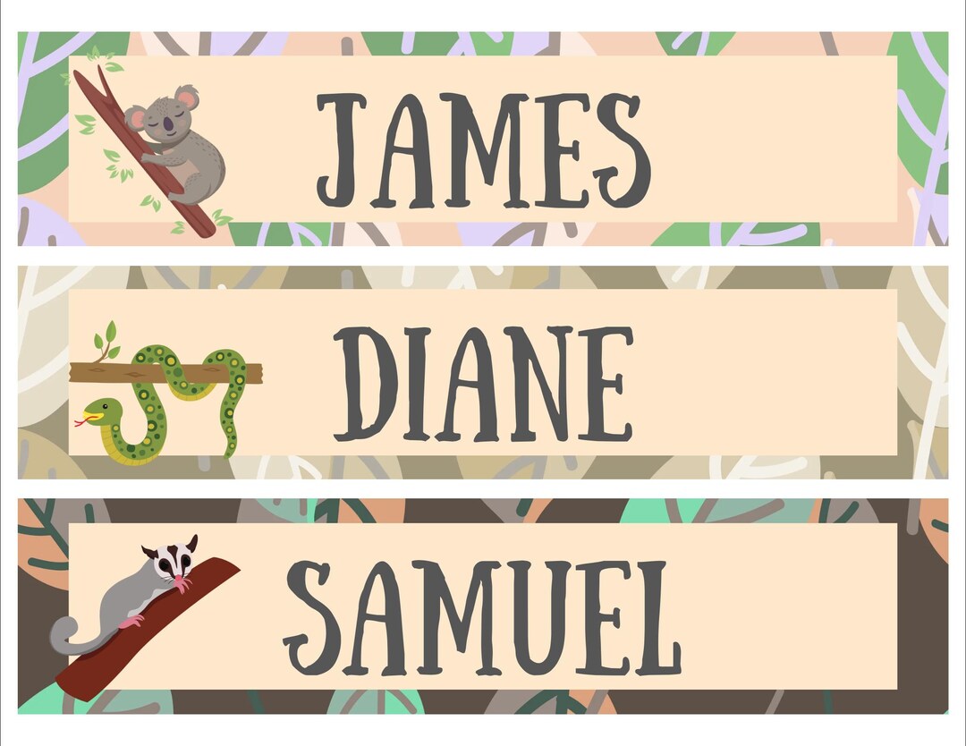 Editable Desk Name Tags – 6 Printable Student Name Plates (canva ...