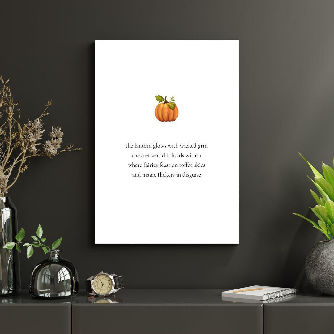 Pumpkin Dreams Poem Print | Halloween Wall Art | Autumn Decor | Pumpkin ...
