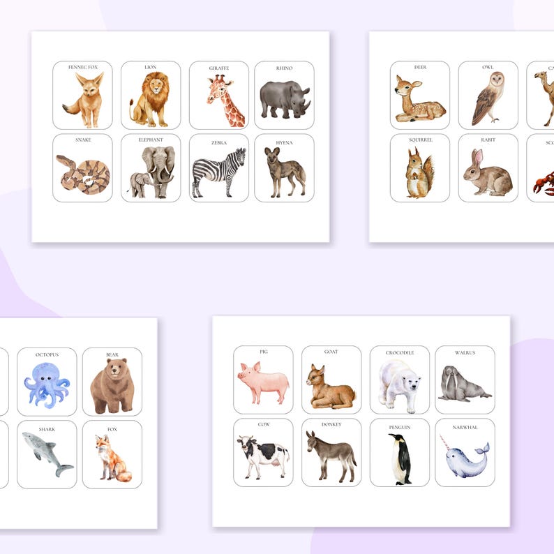Animal Habitat Matching Game Printable | Montessori Nature Learning ...