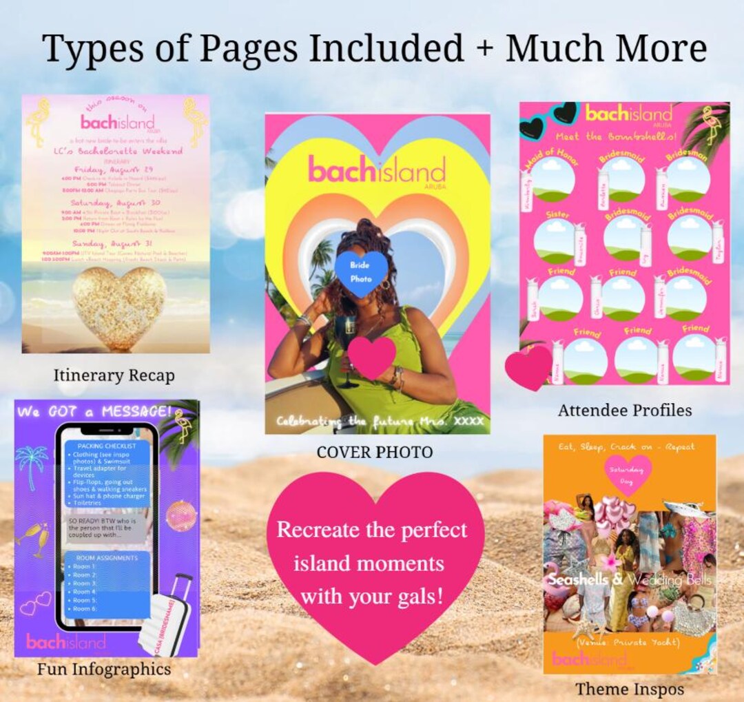Customizable Tropical Island Inspired & Bachisland Digital Template ...