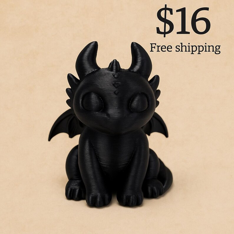 Cute Toothless Desk Buddy – 3D Printed Collectible Figurine (61mm Tall ...