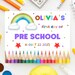 First Day of Pre School Sign Canva Template Printable Back to School ...