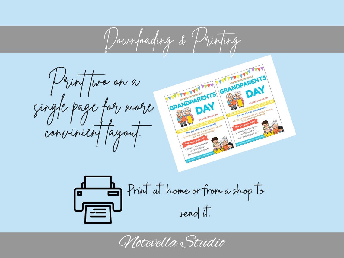 Editable Grandparents Day School Invitation Flyer Template ...