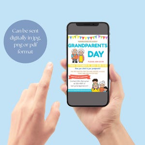 Editable Grandparents Day School Invitation Flyer Template ...