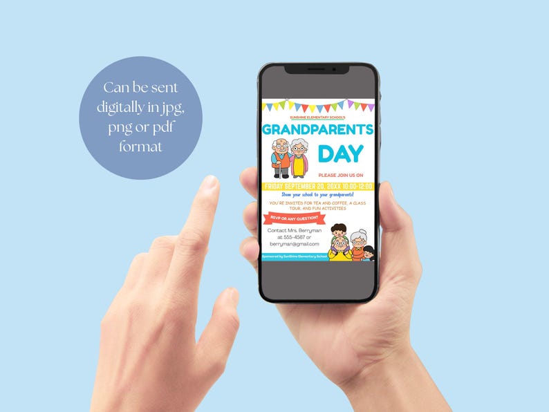 Grandparents Day School Invitation Flyer Template: Editable ...