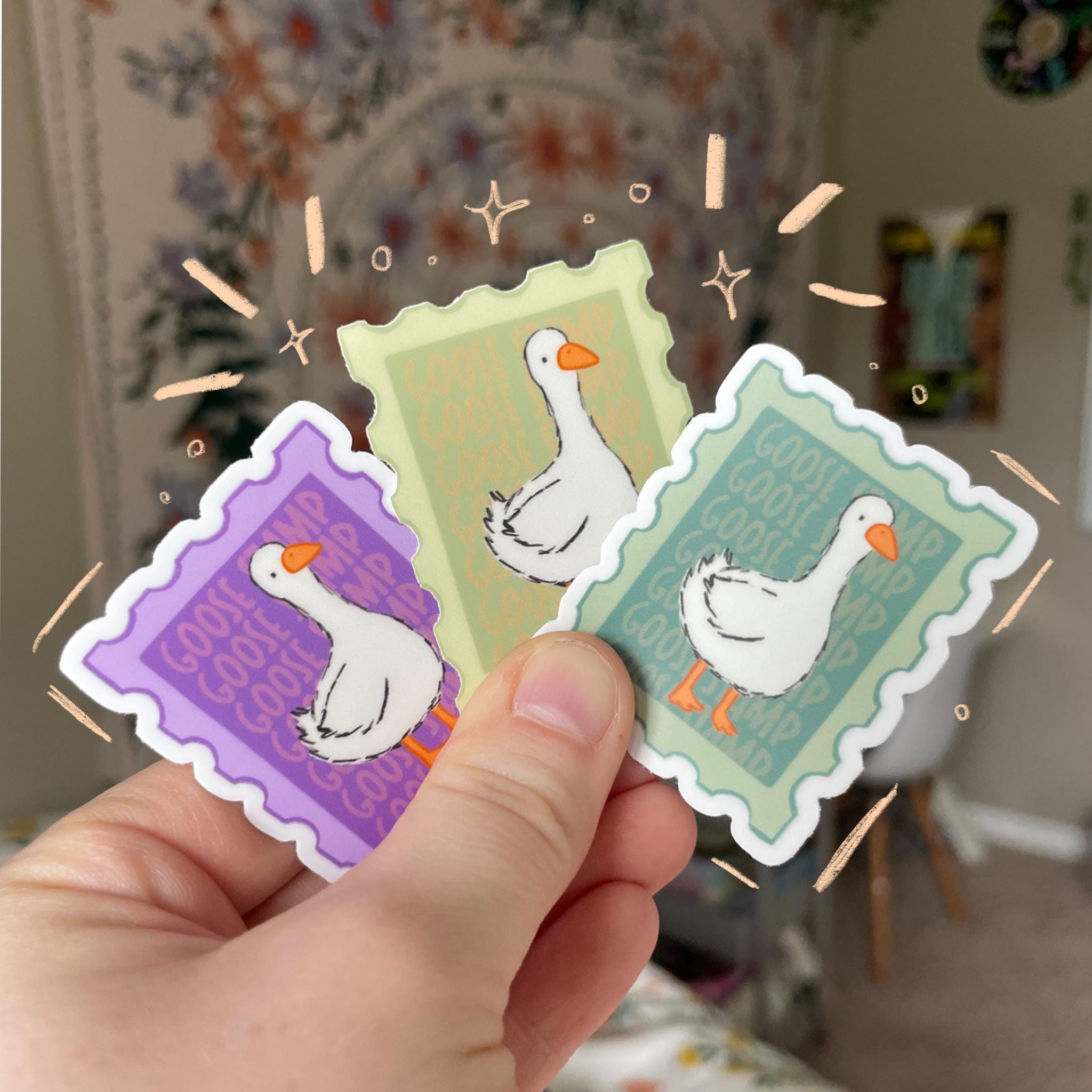 Goose Stamp Sticker: Funny Earth Tone Vinyl Decal - Etsy