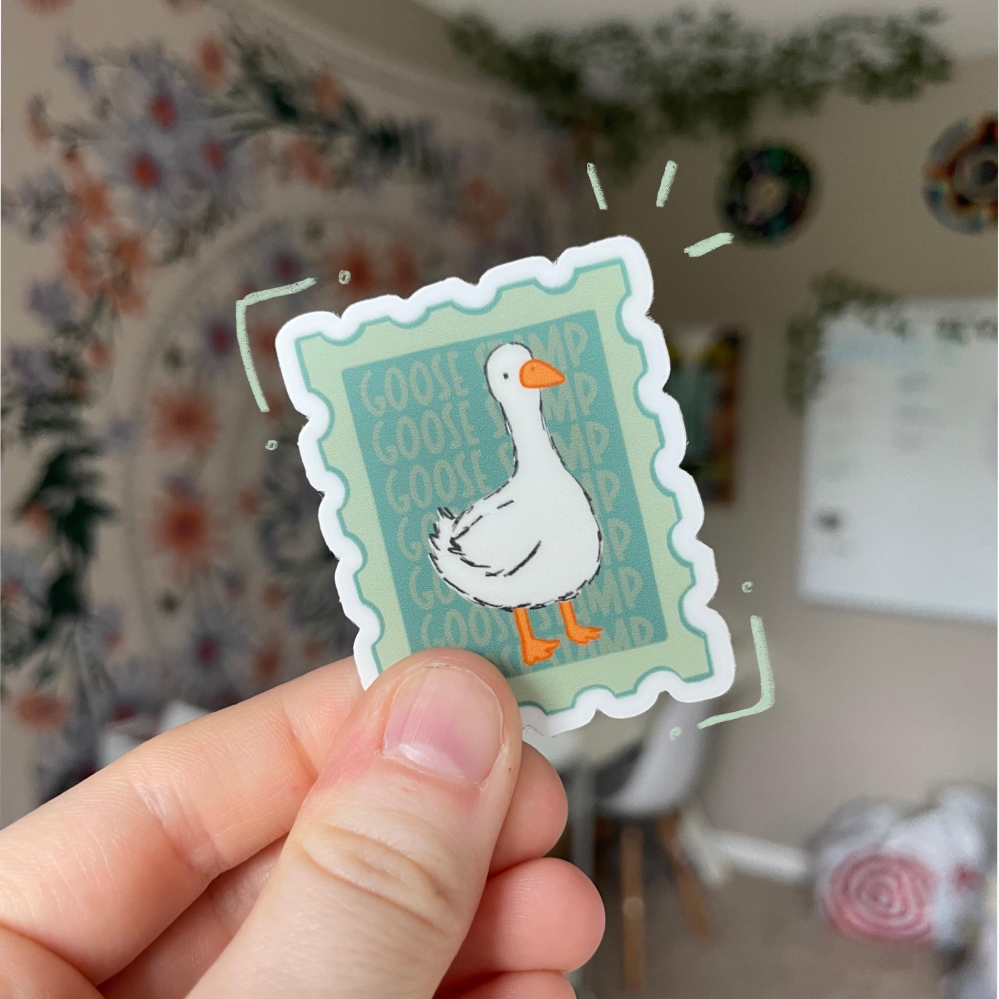 Goose Stamp Sticker: Funny Earth Tone Vinyl Decal - Etsy