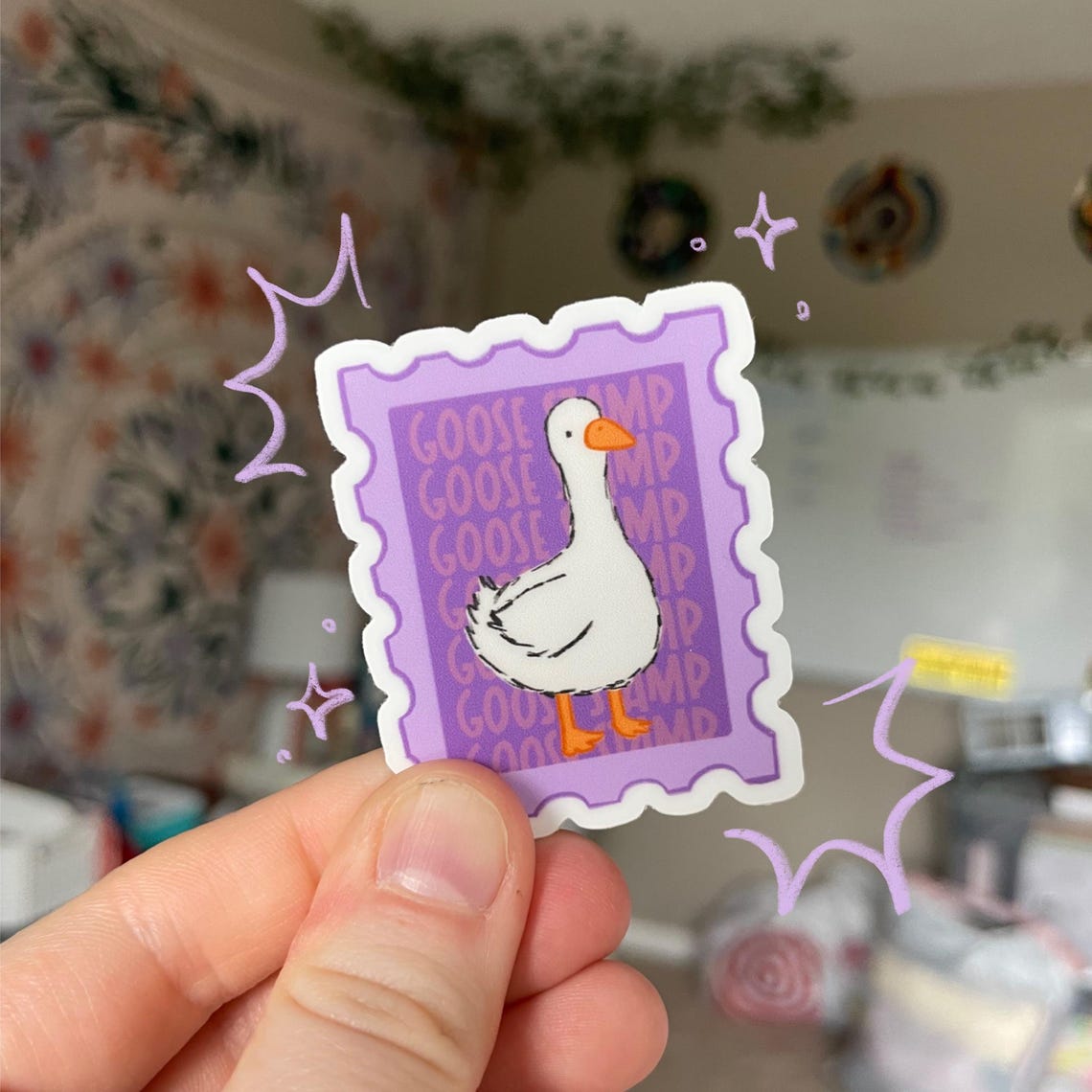 Goose Stamp Sticker: Funny Earth Tone Vinyl Decal - Etsy
