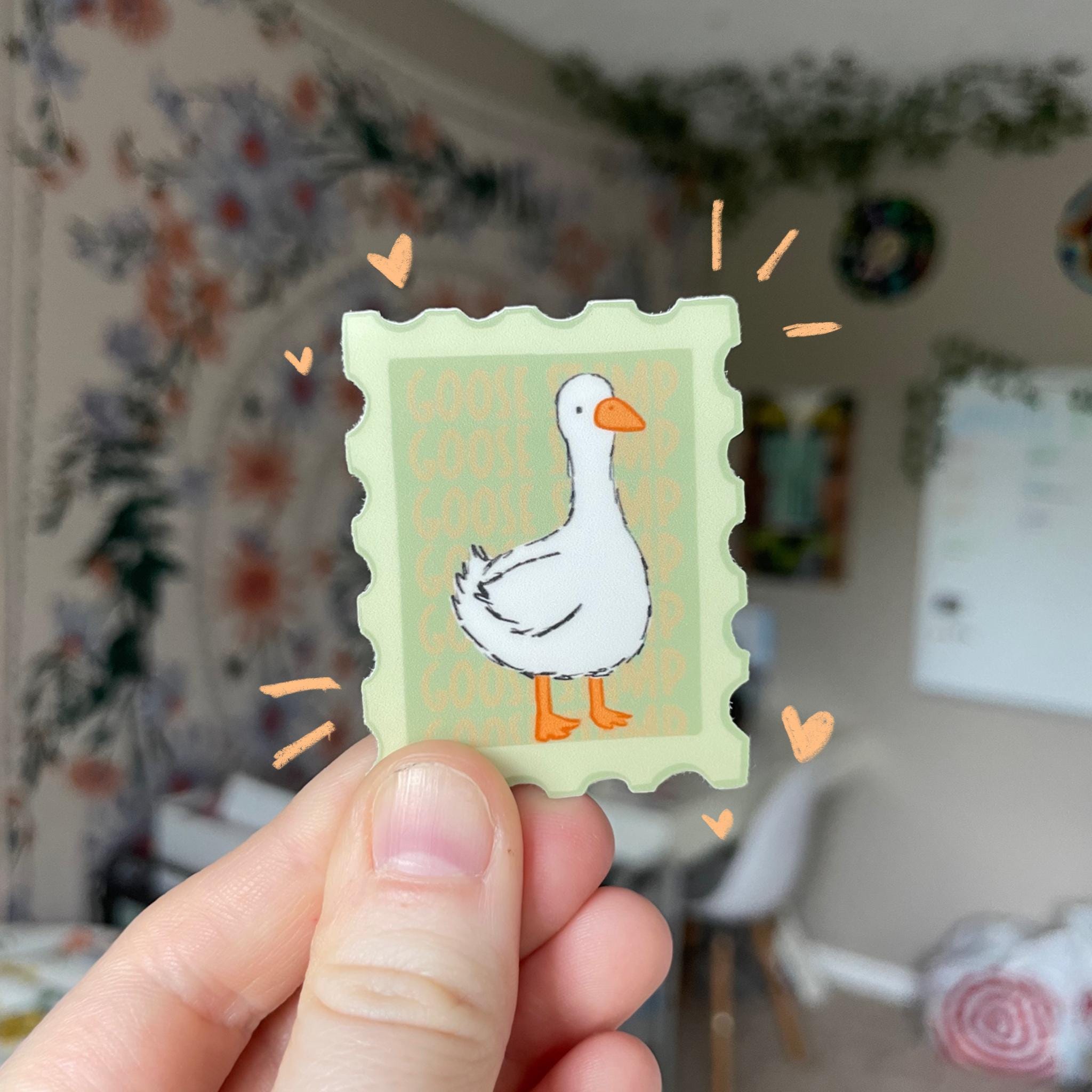 Goose Stamp Sticker: Funny Earth Tone Vinyl Decal - Etsy