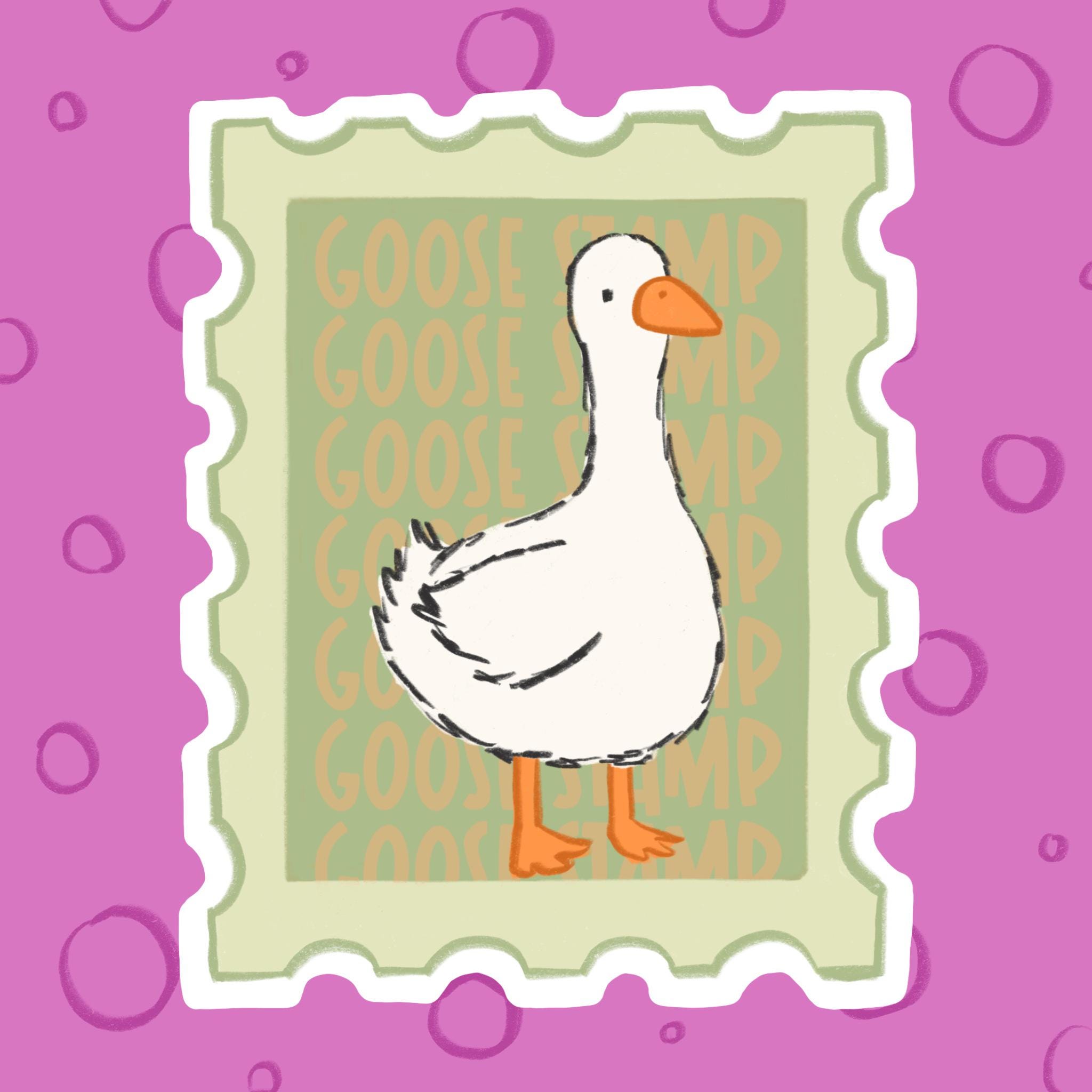 Goose Stamp Sticker: Funny Earth Tone Vinyl Decal - Etsy