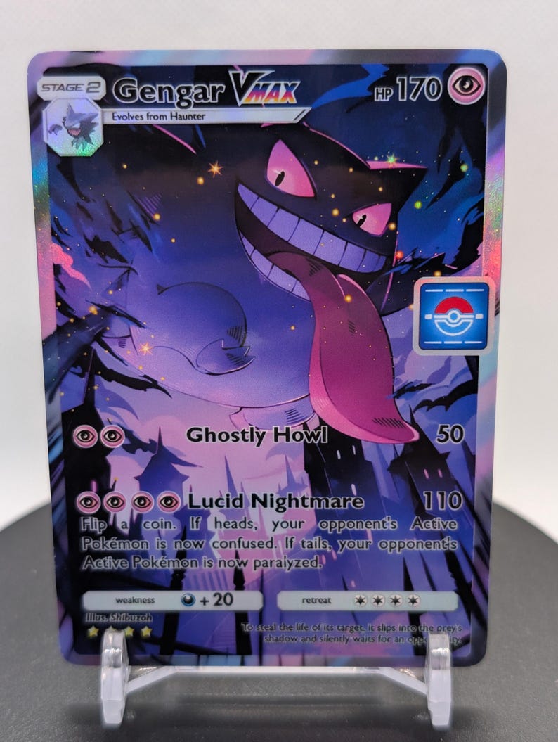 Gengar VMAX Premium Custom Pokemon Card. Made Uniquely for You. - Etsy