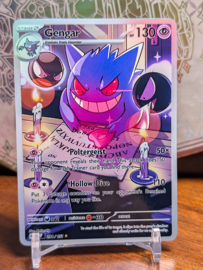 Gengar Premium Custom Pokemon Card. Made Uniquey for You. - Etsy