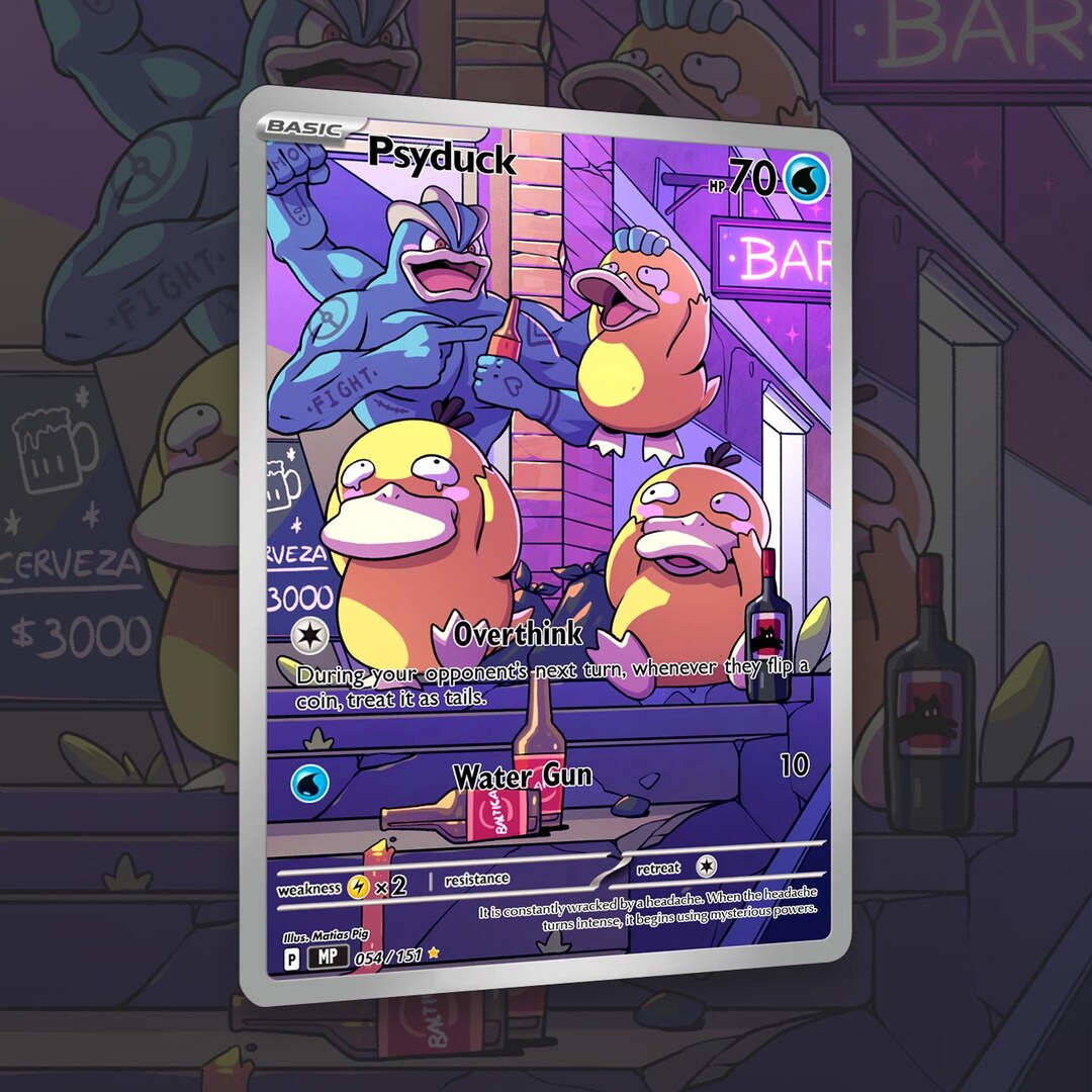 Psyduck Holo Custom Pokemon Card - Etsy