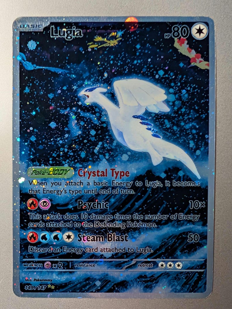 Lugia Full Art Custom Pokemon Card - Etsy
