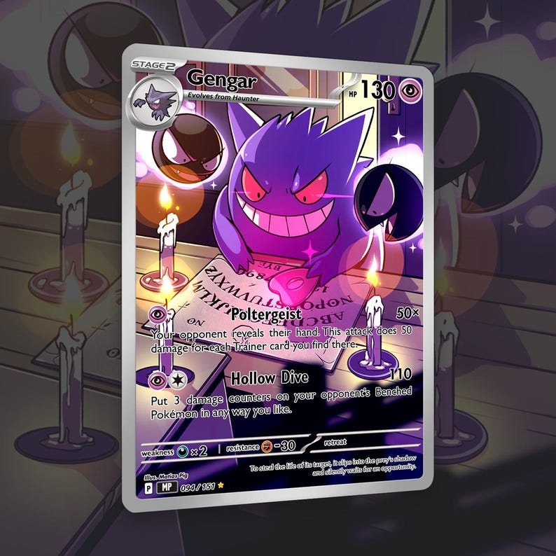 Gengar Premium Custom Pokemon Card. Made Uniquey for You. - Etsy