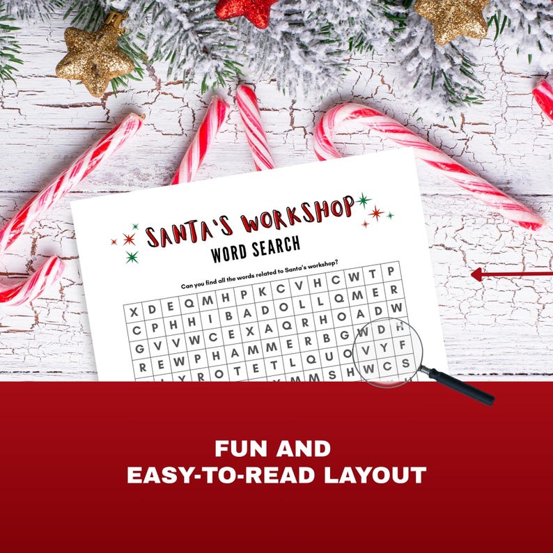Santa’s Workshop Word Search – Printable Christmas Activity for Kids - Etsy