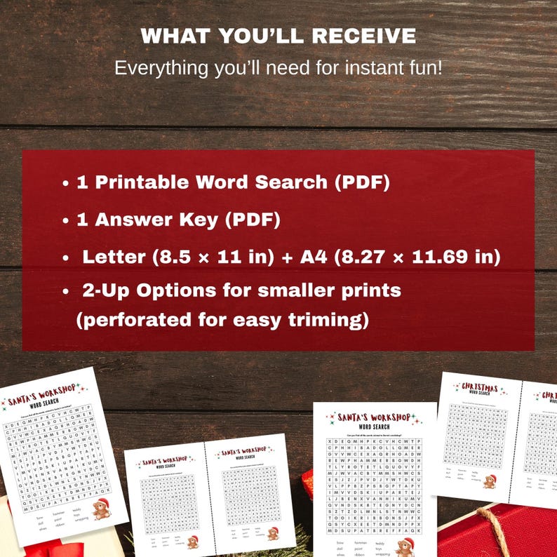 Santa’s Workshop Word Search – Printable Christmas Activity for Kids - Etsy