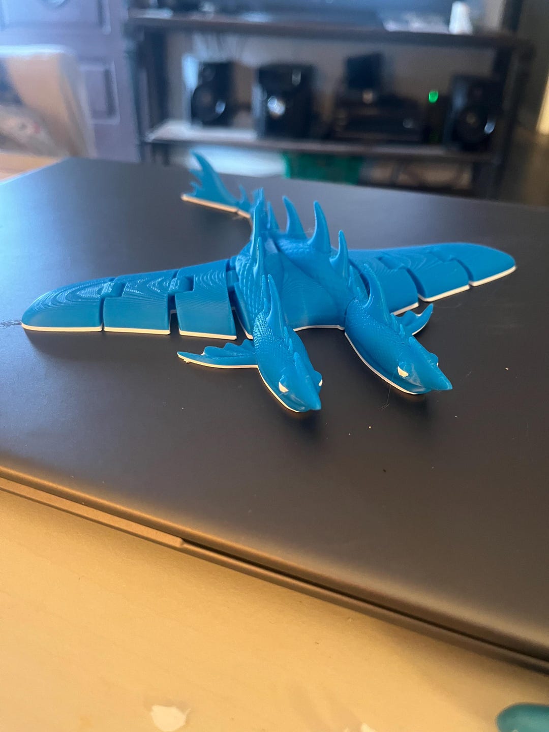 Two-headed Blue Articulated Dragon - Etsy