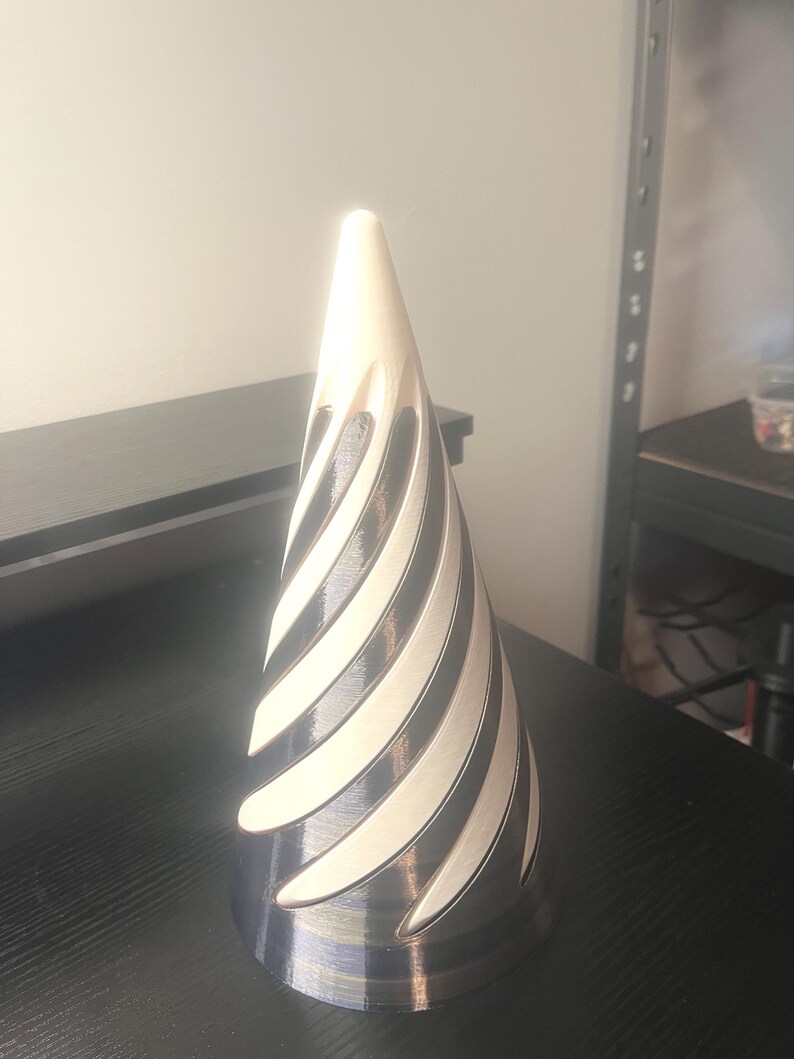 3D Printed Spiral Cone Sculpture, Modern Art Display - Etsy