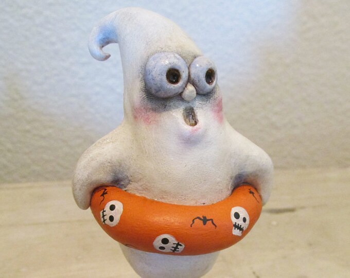 Halloween Ghost With Inner Tube Life Saver Ocean Theme Folk Art by ...