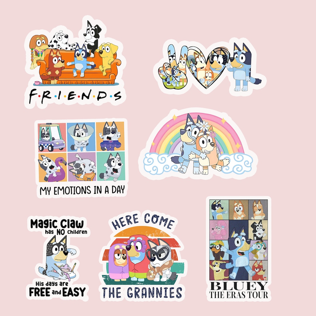 Bluey Sticker Pack, Bluey and Bingo Sticker, Bluey Vinyl Stickers ...