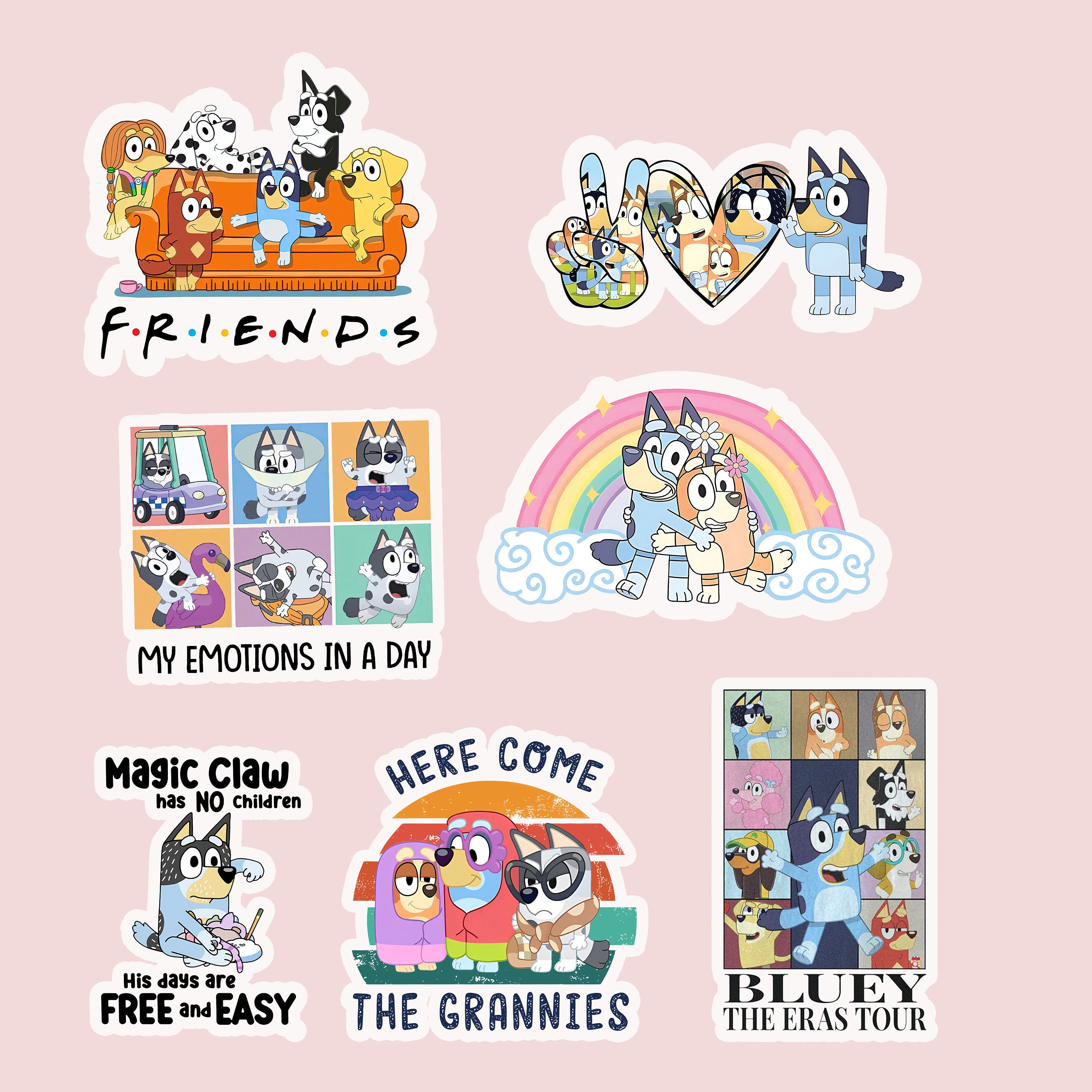 Bluey Sticker Pack, Bluey and Bingo Sticker, Bluey Vinyl Stickers ...