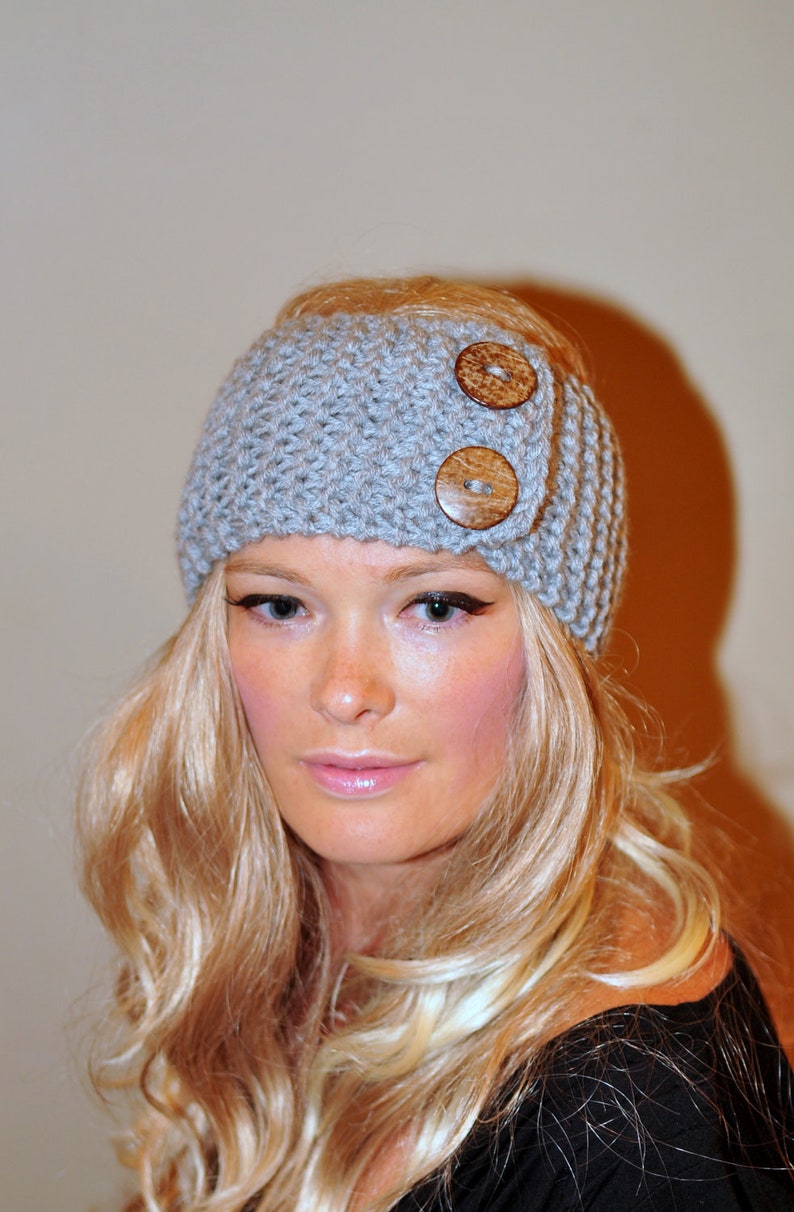 Earwarmer Buttons Head Wrap Crochet Headband Ear Warmer Choose Etsy