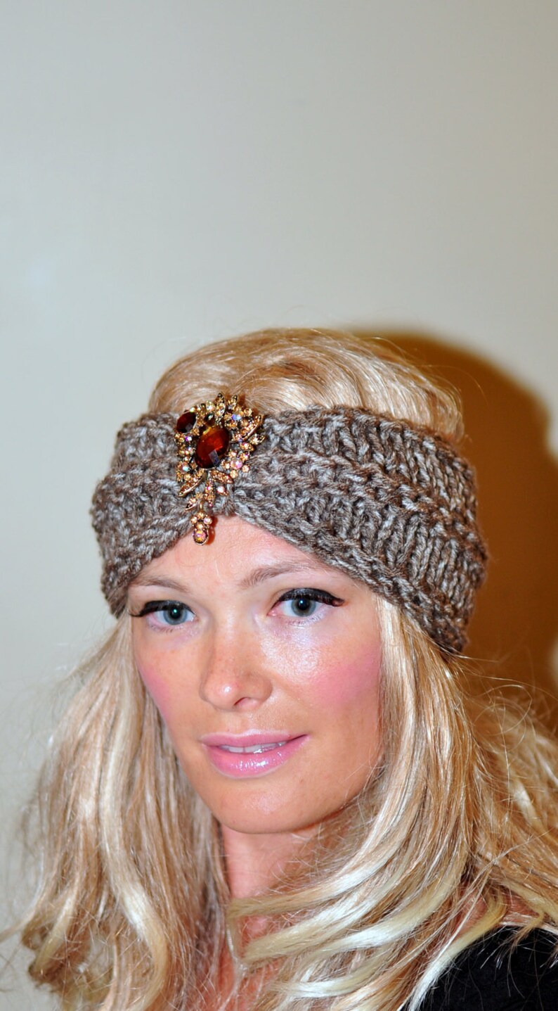 Turban Headband Earwarmer Crochet Head Wrap Knit Ear Warmer Etsy