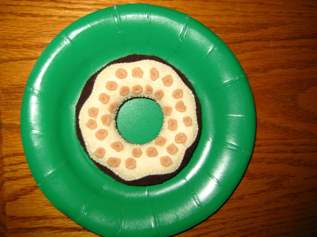 Wool Felt Play Food Chocolate Dount With Icing and Nuts Hand Made ...