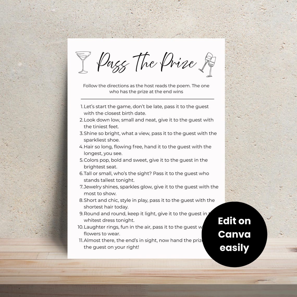 Pass the Prize Bridal Shower Game Pass the Gift Bachelorette Party Game ...