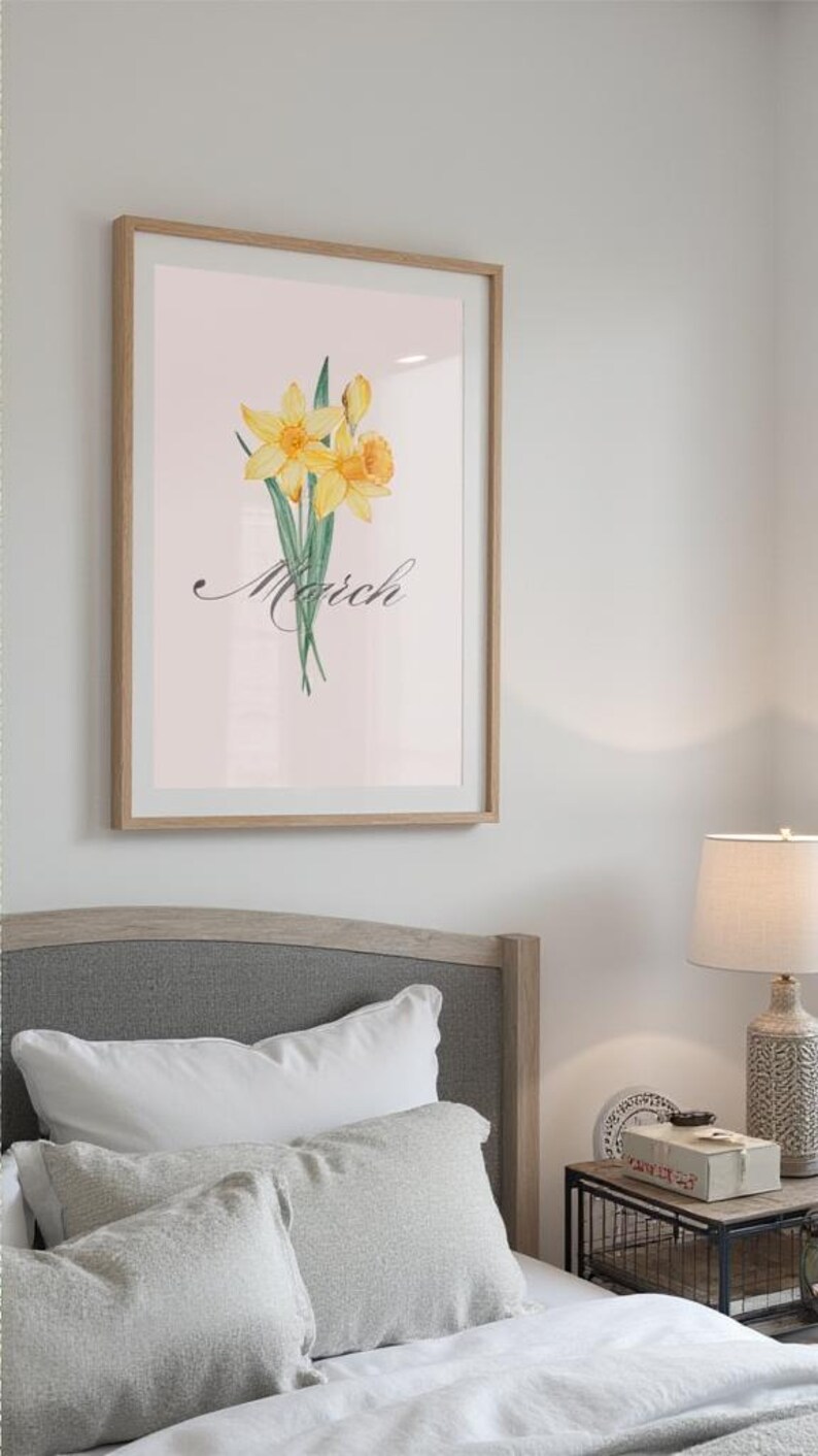 March Birth Flower Printable | Daffodil Wall Art | March Birthday Gift ...