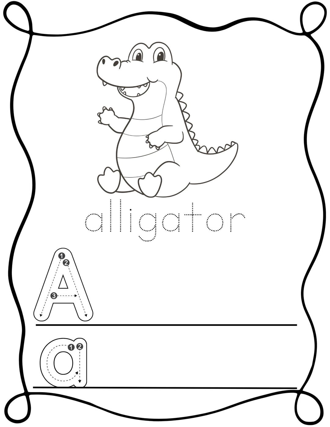 Alphabet Animal Coloring Book A to Z Learn to Spell and Write Printable ...