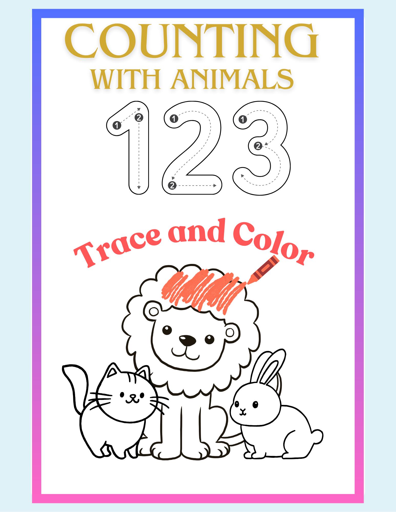 Numbers Animal Coloring Book 1 to 9 Learn to Spell and Count Printable ...