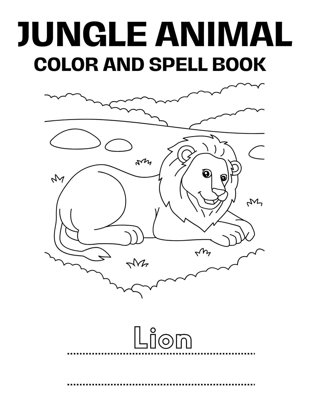Jungle Animal Coloring Book for Kids Volume 1 Printable PDF Learn to ...