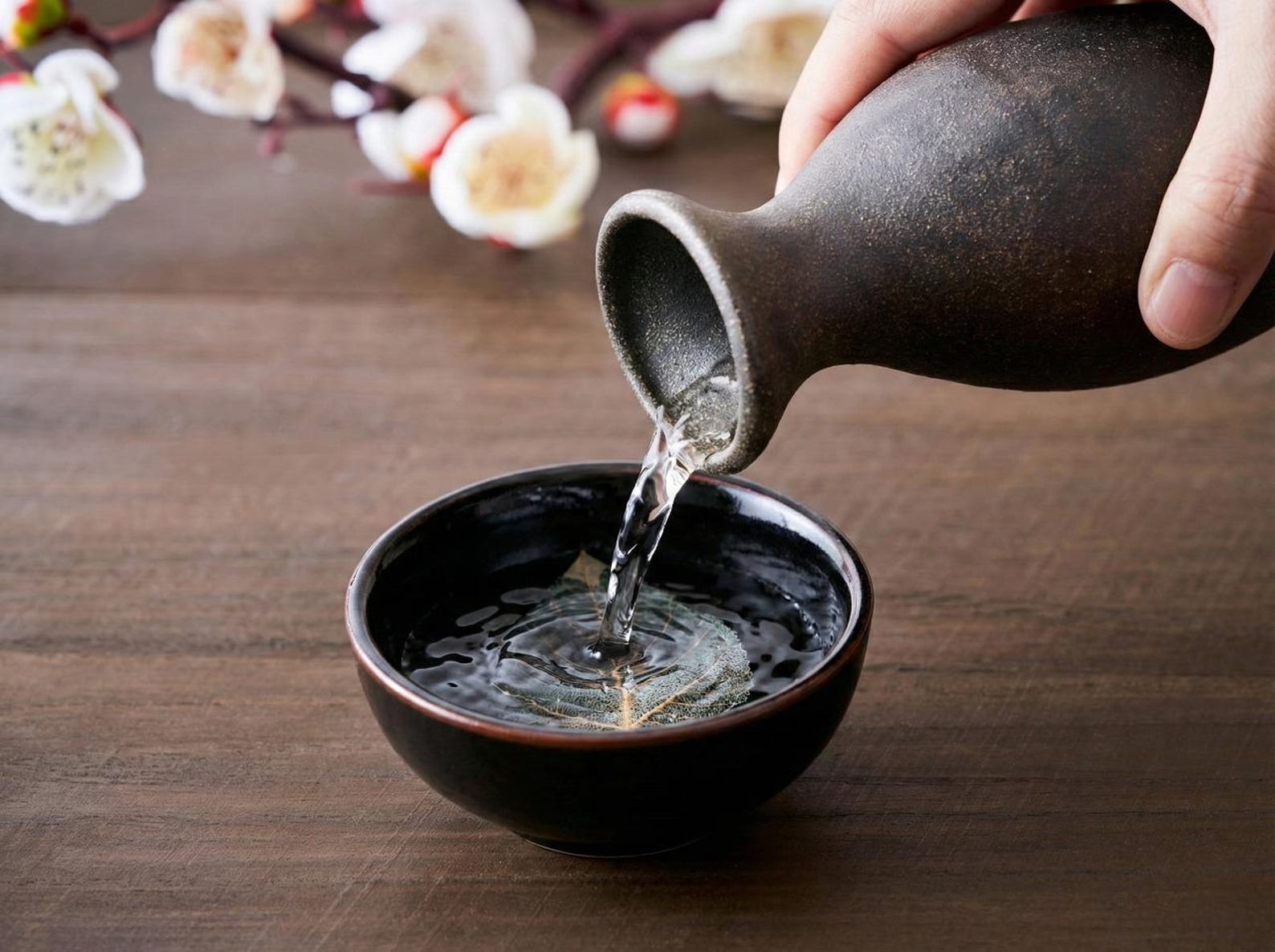 Real Leaf Tea Cup, Ceramic Sake Cup, Wood Fired Tenmoku, Jizhou Kiln ...