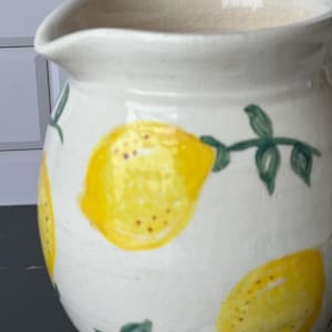 Ceramic Pitcher With a Cheerful Hand-painted Lemon Design. - Etsy