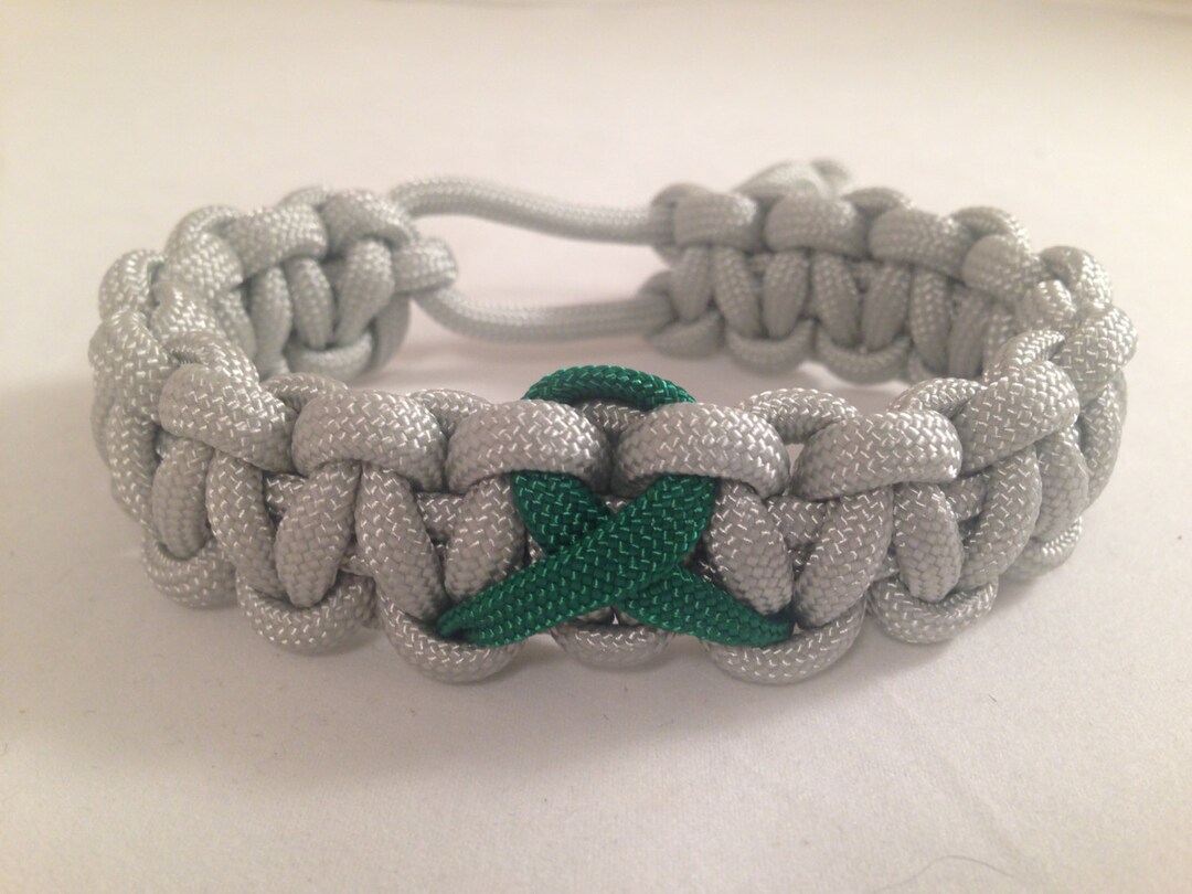 The Organ Donation Awareness Bracelet-silver Gray Paracord Band With ...