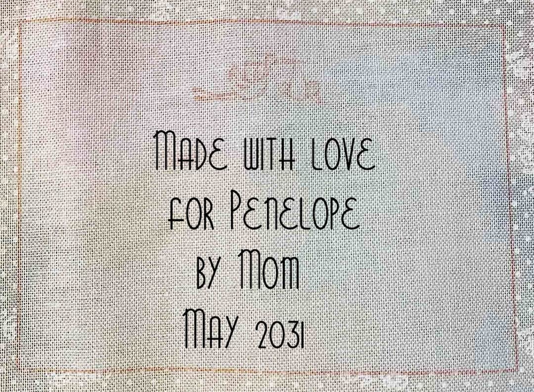 Baby Quilt Label - Pink Stork, Custom Made and Hand Embroidered 20% OFF ...