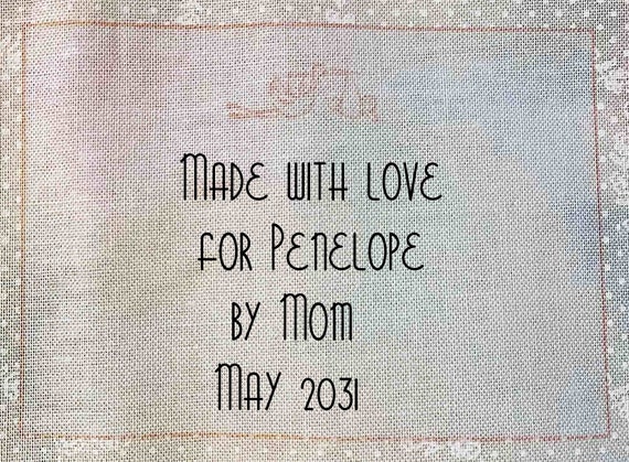 Baby Quilt Label Pink Stork Custom Made and Hand | Etsy