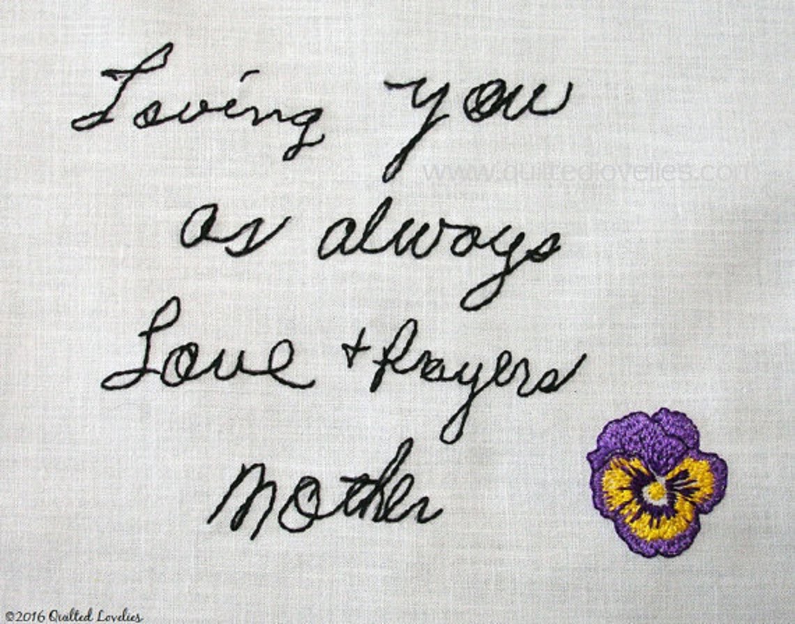 Hand Embroidered Signature of Loved One Signature Embroidery - Etsy