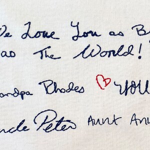 Hand Embroidered Signature of Loved One, Signature Embroidery Hoop - Etsy