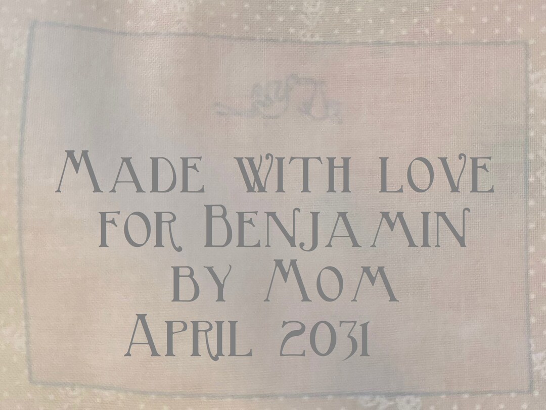 Baby Quilt Label - Blue Stork, Custom Made and Hand Embroidered 20% OFF ...