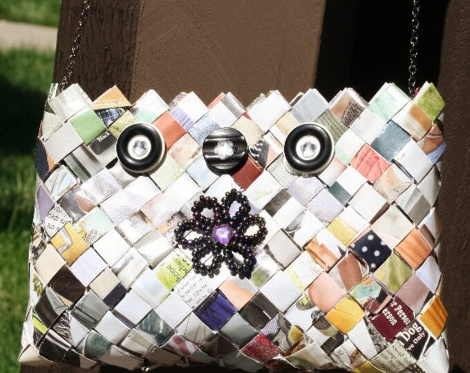 Neutral Gum-wrapper Style Purse With a Long Chain Strap Bead - Etsy