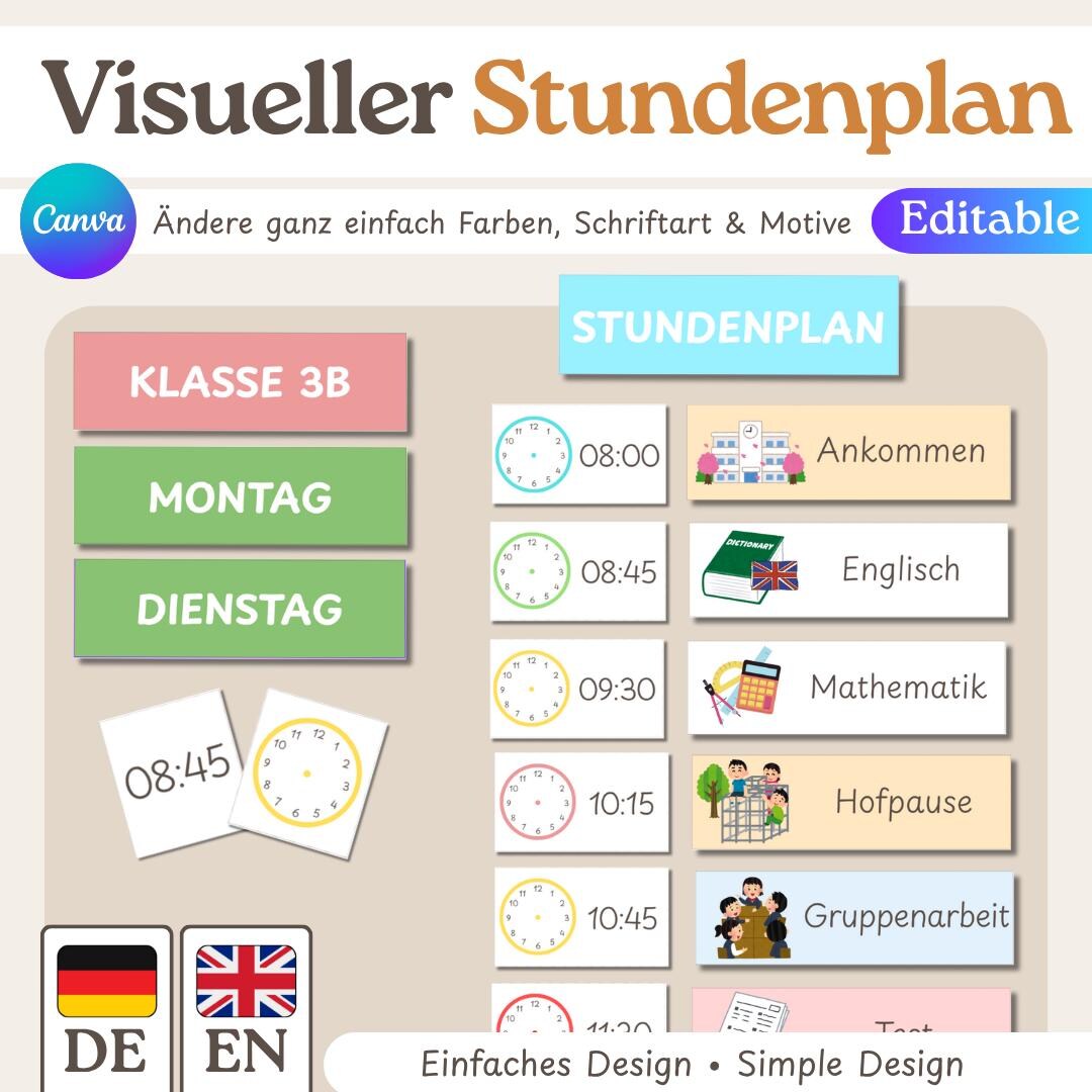 Children's Timetable, Visual Schedule Cards for Kids, Daily Schedule ...