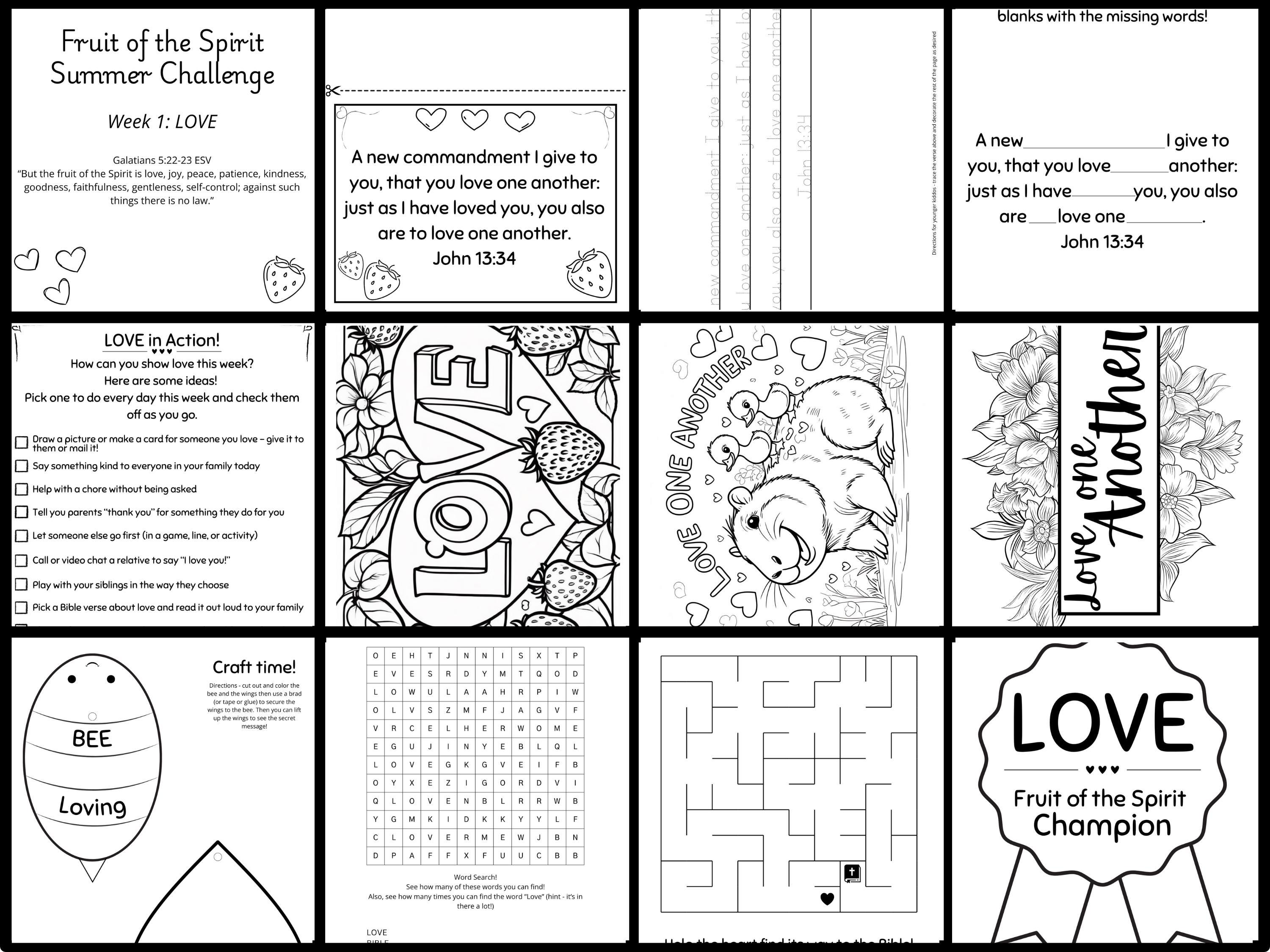 Christian Printable Activities for Summer Bible Lessons for Kids Fruit ...
