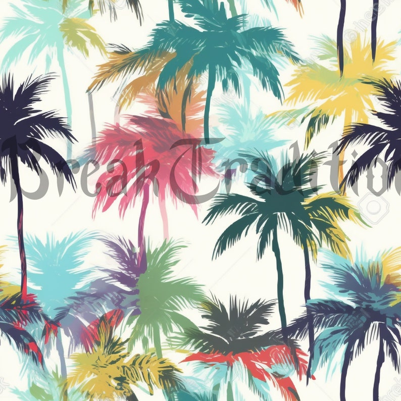 Palm Tree Digital Papers Palm Tree Seamless Patterns Great for Palm ...