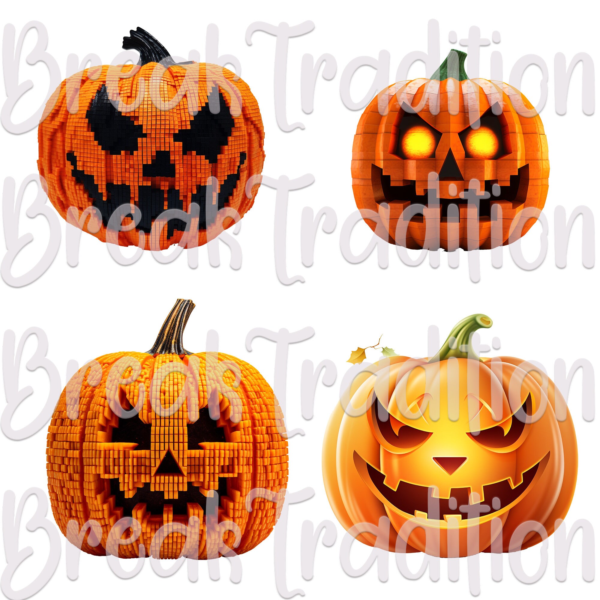 Pumpkin Halloween Clipart Bundle, High Resolution 300 DPI Digital ...