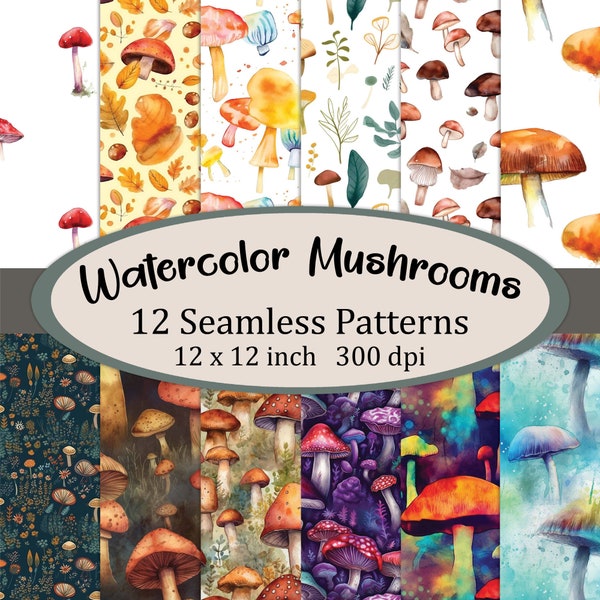 Watercolor Mushroom - Etsy